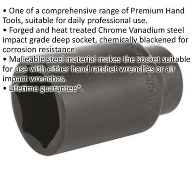 35mm Forged Deep Impact Socket for 1/2 Inch Drive - Durable Chrome ...