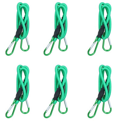 36" BUNGEE ROPE WITH CARABINER CLIPS CORDS ELASTIC TIE DOWN FASTENERS 6PC