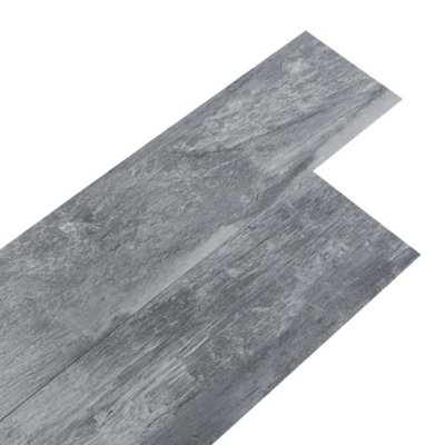 36 Pcs Dark Grey Rustic Style Wooden Look PVC Flooring Planks Self ...