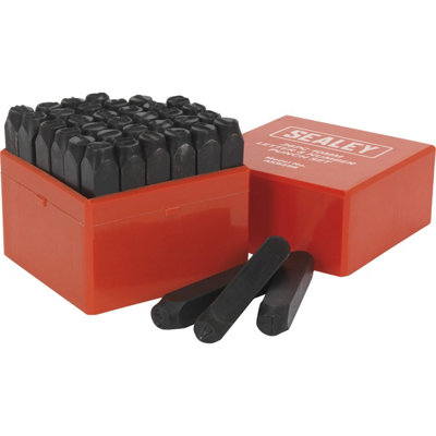 36 Piece Letter & Number Punch Set - 10mm Character Height - High ...