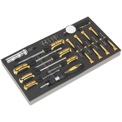 36 Piece Screwdriver Set with Tool Tray - Tool Box Tray Tidy Storage ...