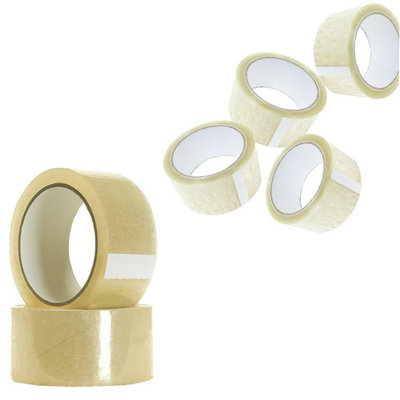 36 Rolls of Clear 50mm x 66m Strong Sticky Packaging Parcel Tapes | DIY ...