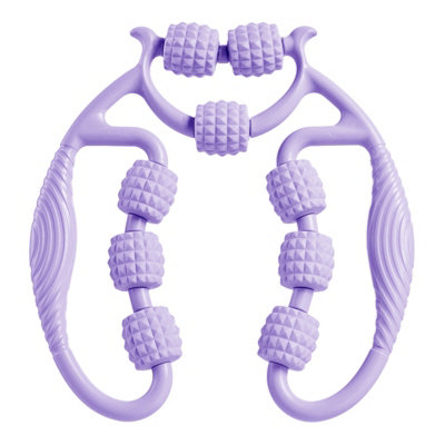360-Degree Leg Muscle Roller Massager with 9 Wheels, Purple