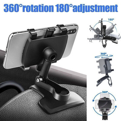 360 Degrees Clamp Dashboard Mobile In-Car Phone Holder Mount Stand ...
