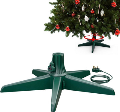 360 Degrees Rotating Christmas Tree Stand Revolving Artificial ...
