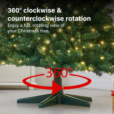 360 Degrees Rotating Christmas Tree Stand Revolving Artificial ...