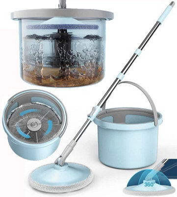 Buy 360 Degrees Spinning Floor Mop and Bucket Set with Dirt Separation ...