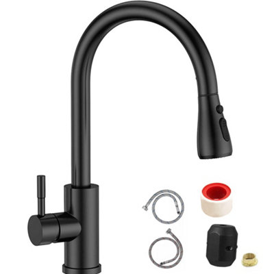 360 Kitchen Sink Mixer Taps Pull Out Spout Spray Single Lever Modern ...