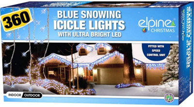 360 Led Christmas Snowing Icicle Blue Lights Bright Indoor Outdoor Xmas ...