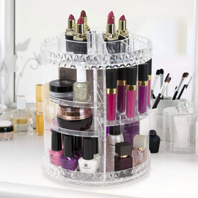 360 Rotating Crystal Carousel Organizer for Cosmetics and Toiletries ...