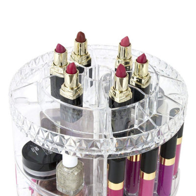 360 Rotating Crystal Carousel Organizer for Cosmetics and Toiletries ...