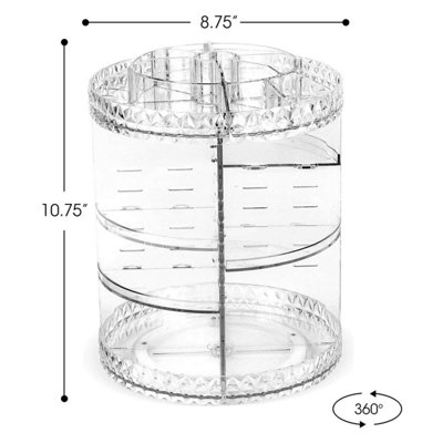360 Rotating Crystal Carousel Organizer for Cosmetics and Toiletries ...