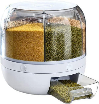 360 Rotating Food Bucket Rice Spice Dispenser - One-Button Pressing ...