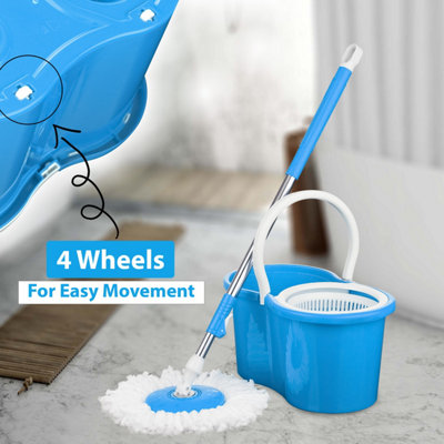 360 Rotating Spin Mop and Bucket Set Magic Floor Cleaner with 2 ...