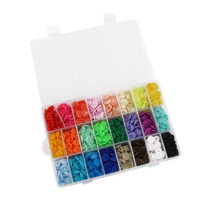 360pcs 24 Colours T5 Plastic Buttons Stubs Fastener KAM Snaps Snap Pliers