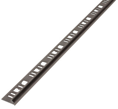 Products | Diall Champagne 6mm Round Aluminium External Edge Tile Trim