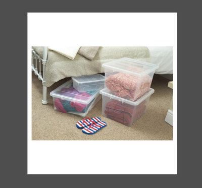 36cm Storage Box Spacemaster Mini Clear Plastic Stackable Home Storage ...