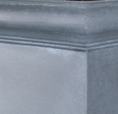 36cm Terracotta Fibrecotta Blenheim Lead Effect Cube Planter by Terra Pot