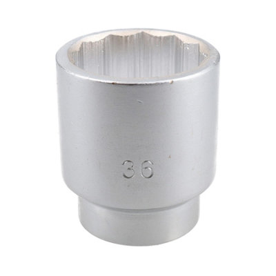 36mm 3/4" Drive Socket 12 Sided 55mm HGV Satin Finish Chrome Vanadium ...