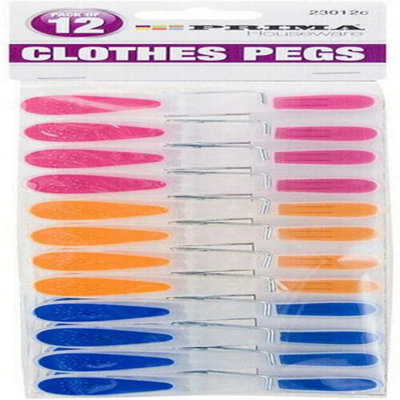 36Pc Heavy Duty Plastic Clothes Pegs Laundry Airer Washing Line Clips ...