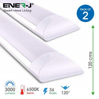 36W LED Prismatic Batten Fitting, 120cms, 6500K (Pack of 2 units)