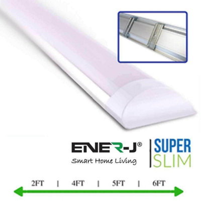 36W Prismatic LED Tube Batten complete fitting 1.2m, 3000 lumens, 4000K ...