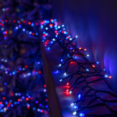 37.5m 3000 LED Christmas Cluster Multi-Action String Lights with Timer ...