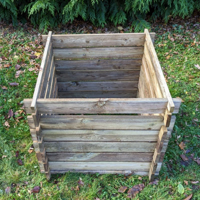 373 Litre Wooden Compost Bin - Small Composter by Woven Wood™
