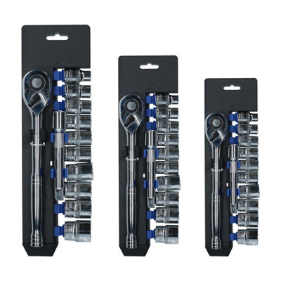 37pc 1/4" 3/8" And 1/2" Metric Shallow Socket And Accessory Set 4mm ...