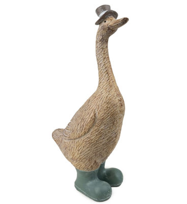 38.5CM Grey Large Duck with Wellies Style