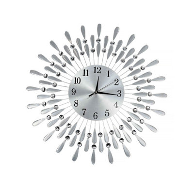 38 Diamante Beaded Crystals Quartz Jeweled Wall Clock Home Decor Livingroom