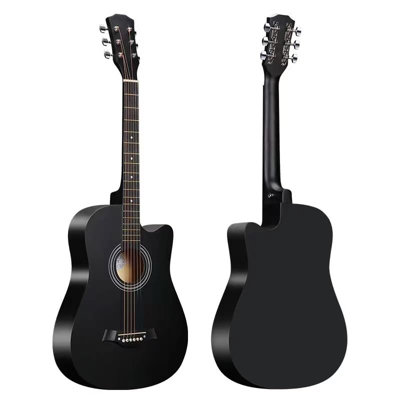 38 Inch Full Size Acoustic Guitar Classical Cutaway Design Hardwood ...