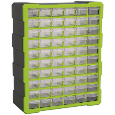 380 x 160 x 475mm 60 Drawer Parts Cabinet - GREEN - Wall Mounted ...