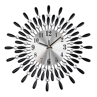 38cm Diamante Beaded Crystals Quartz Jeweled Wall Clock Home Decor ...