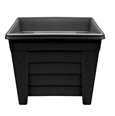 38cm Square Planter Ebony - Stylish Indoor/Outdoor Garden Pot for Herbs ...
