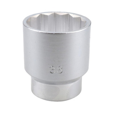 38mm 3/4" Drive Socket 12 Sided 58mm HGV Satin Finish Chrome Vanadium ...