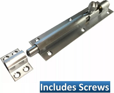 38mm Barrel Bolt Straight/Necked - Satin Chrome Finish (Straight, 38mm ...