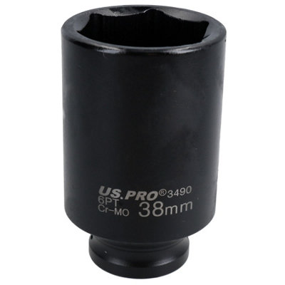 38mm Metric 1/2" Drive Deep Rear Hub Axle Nut Socket 6 Sided Single-Hex