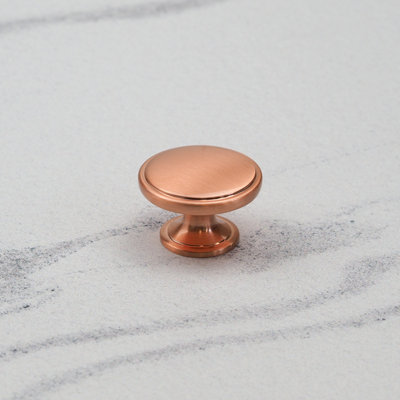 38mm Satin Copper Cabinet Knob Rose Gold Cupboard Door Drawer Pull ...