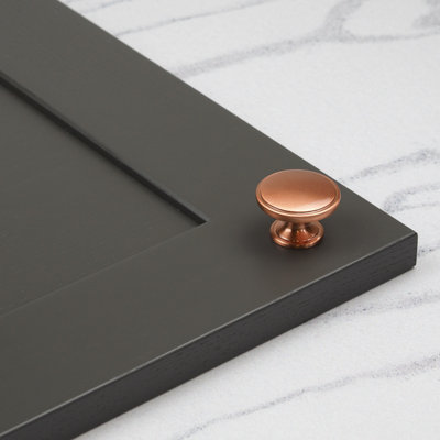 38mm Satin Copper Cabinet Knob Rose Gold Cupboard Door Drawer Pull ...
