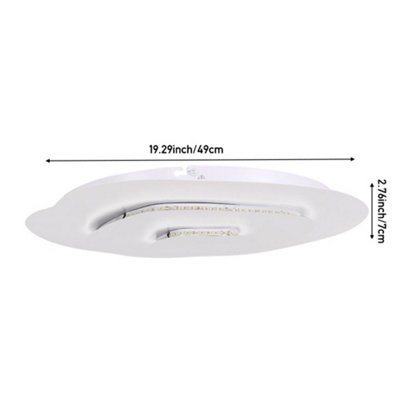 38W White Dimmable LED Ceiling Light, Remote Control Adjustable Bedroom ...