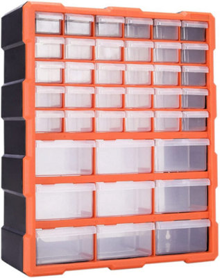 39 Compartments Transparent Storage Organiser Removable DIY Tool Box ...