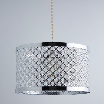 39cm Horsham Silver Chrome Metal and Acrylic Bead Non Electrical Easy ...