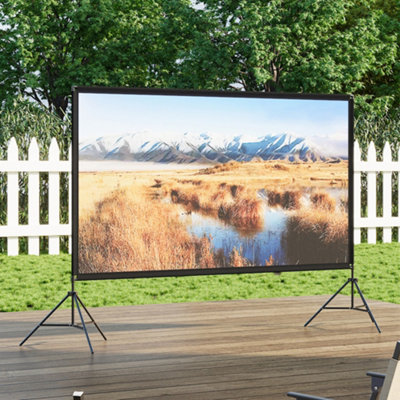 3D 4K HD Portable Projector Screen with Stand 120 Inch 16:9 for Outdoor ...