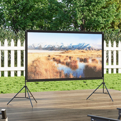 3D 4K HD Portable Projector Screen with Stand 84 Inch 16:9 for Outdoor ...