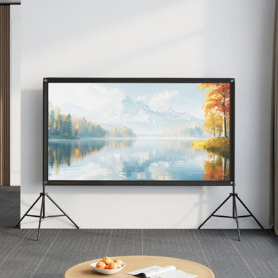 3D 4K HD Portable Projector Screen with Stand 84 Inch 16:9 for Outdoor ...