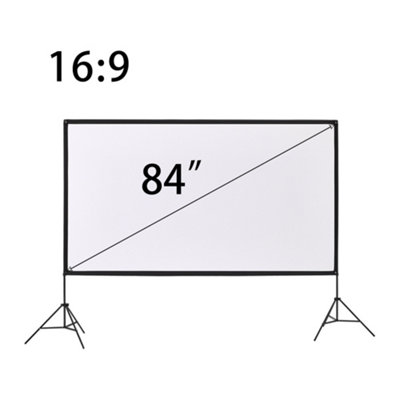3D 4K HD Portable Projector Screen with Stand 84 Inch 16:9 for Outdoor ...