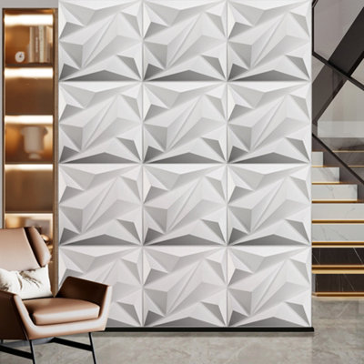3D Art Wall Panels, PVC Wall Panels for Interior Wall Decor Pack of 12 ...
