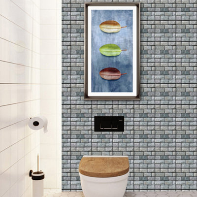 3D Brick Effect PVC & Sponge Peel & Stick Wall Stickers 30cm x 30cm ...