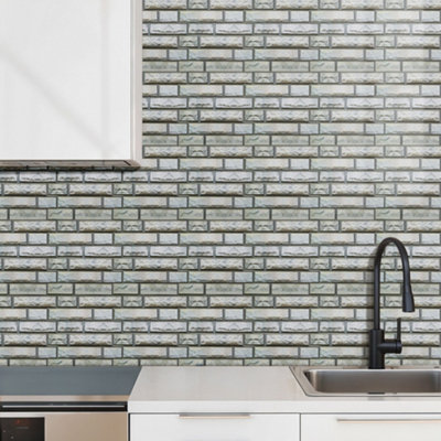 3D Brick Effect PVC & Sponge Peel & Stick Wall Stickers 30cm x 30cm ...